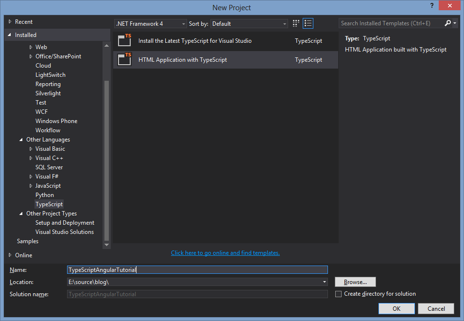 Upgrading Typescript Version In Visual Studio 2013